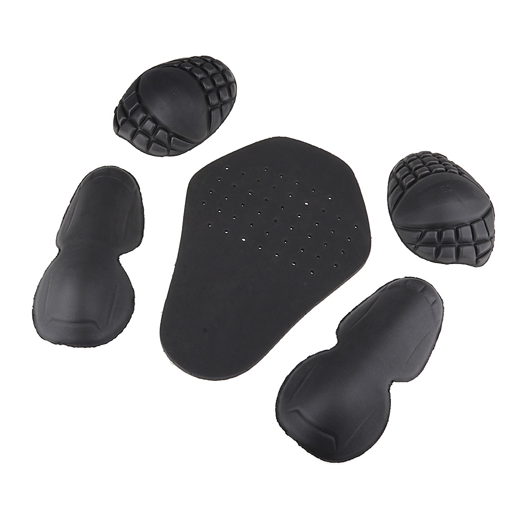 5pcs Motorcycle Jacket Lining Protectors Pad Shoulders Elbow Back Armor ...