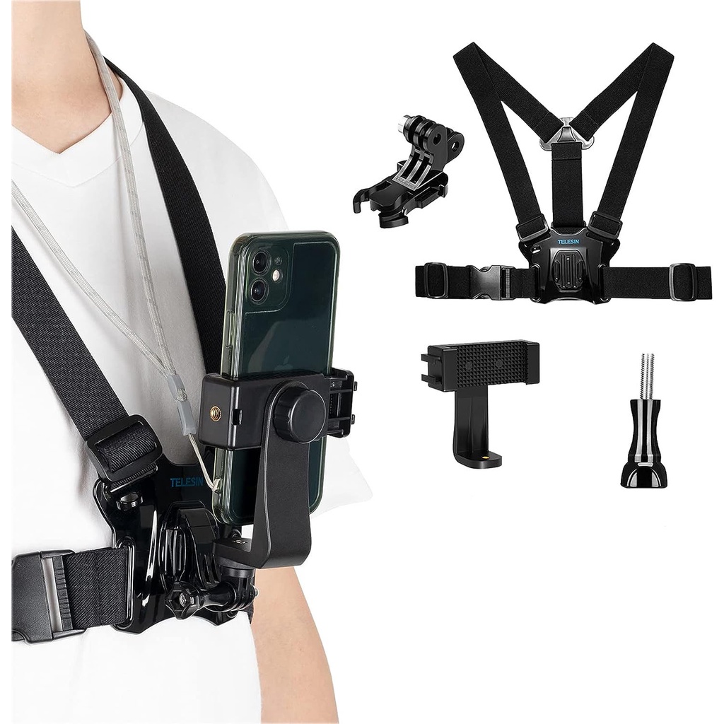 Cycling Mobile & Camera Mount for MotoVlogging Camera Mobile Chest Belt ...