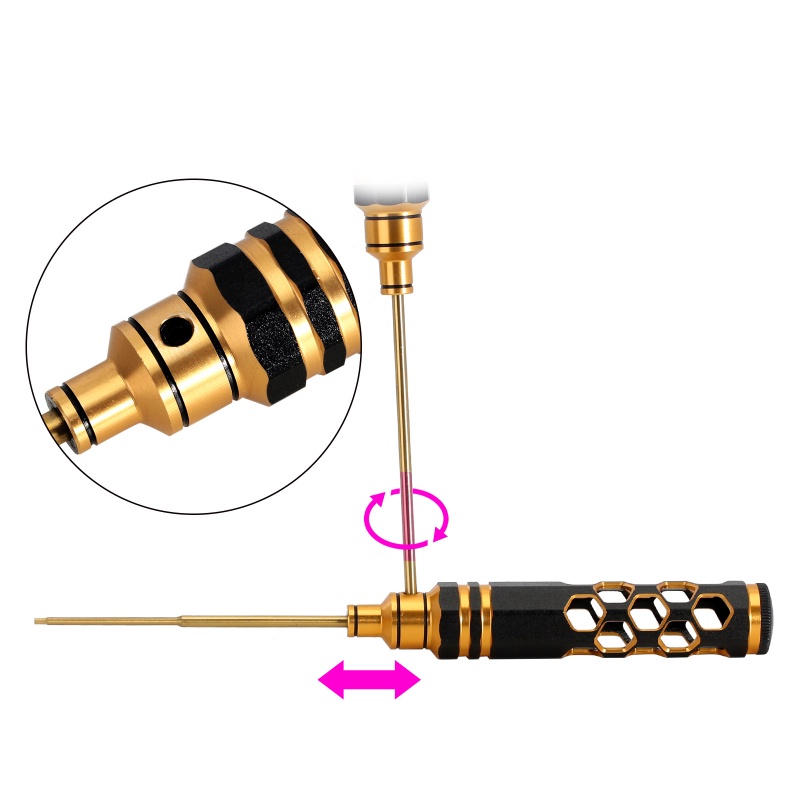 1pc 1.5mm 2.0mm 2.5mm 3.0mm Golden Hex Screw Driver Screwdriver ...
