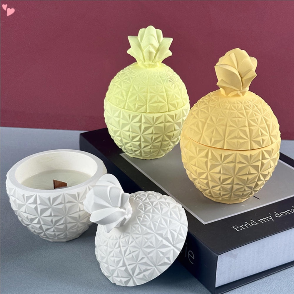 Pineapple Storage Box Resin Mold with 1 lid Silicone Molds Epoxy Resin Pineapple Shaped Vase Pen ...
