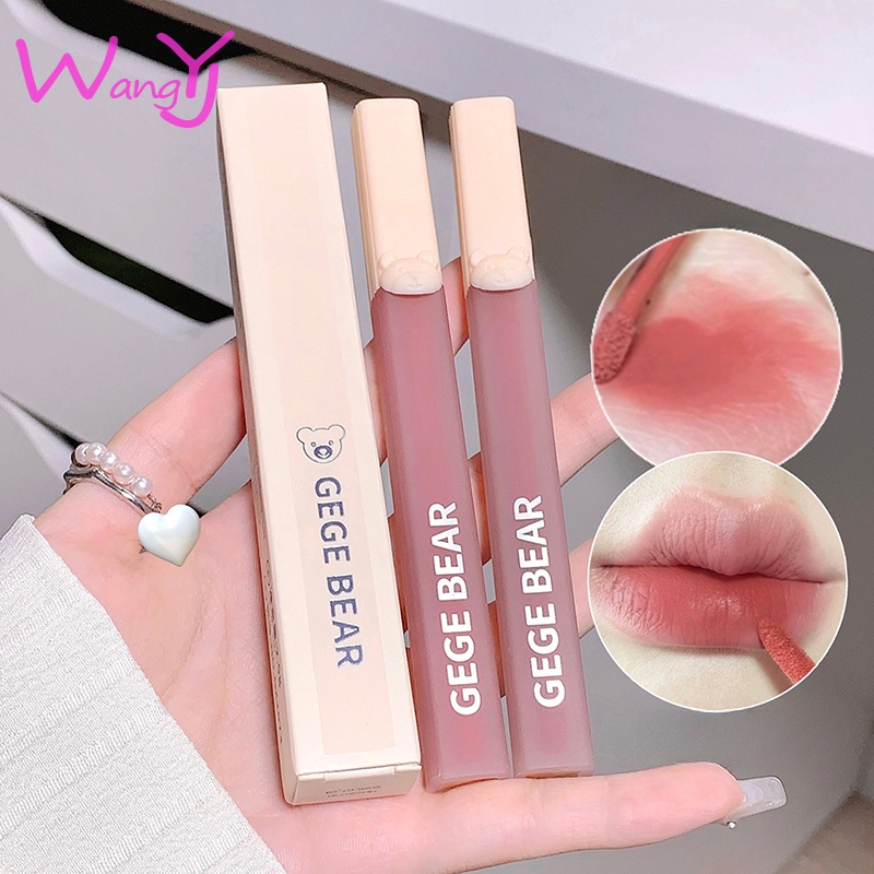 Gege Bear Lip Mud Velvet Lip Glaze Matte Non-stick Cup with Makeup | Shopee Malaysia
