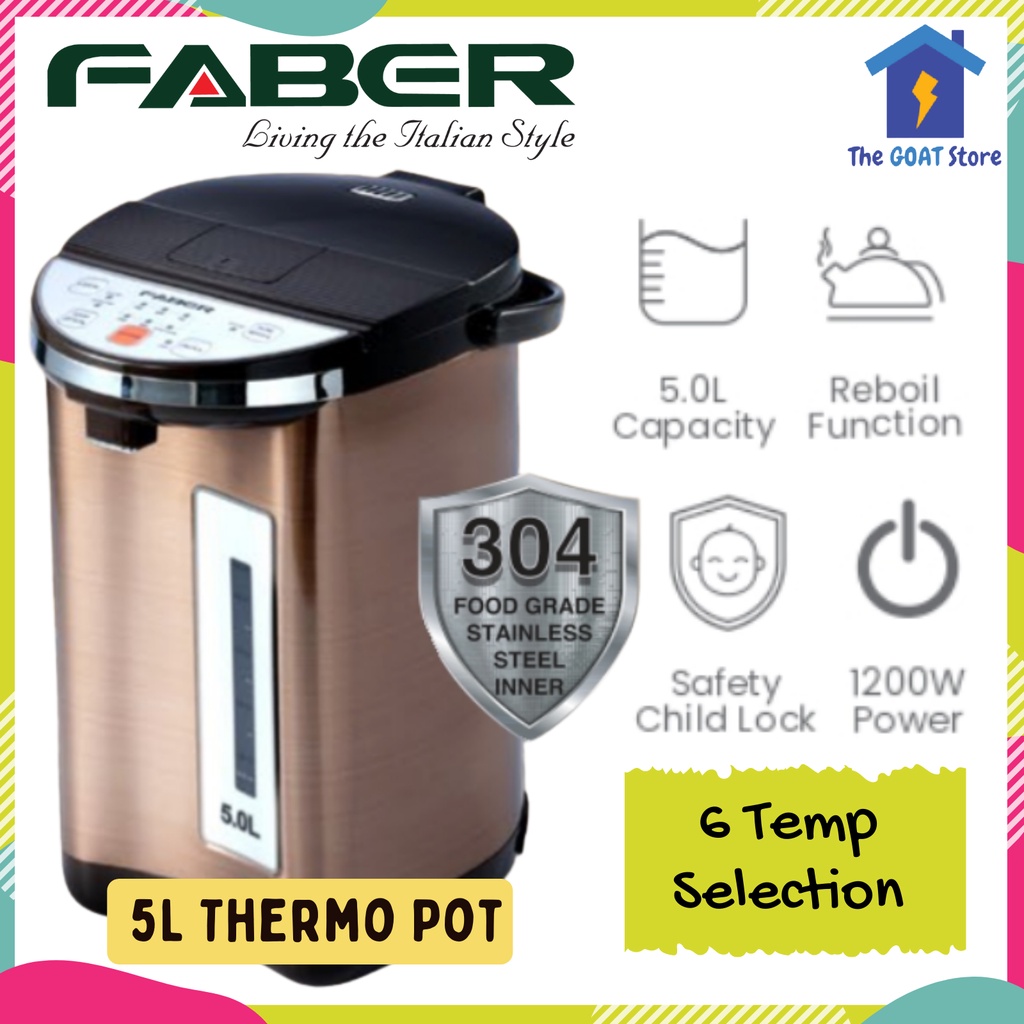 Faber Electric Thermo Pot (3L / 4L / 5L / 6L) - FTP FLORA 330 / FANTASIA 404 / FANTASIA 505 ...