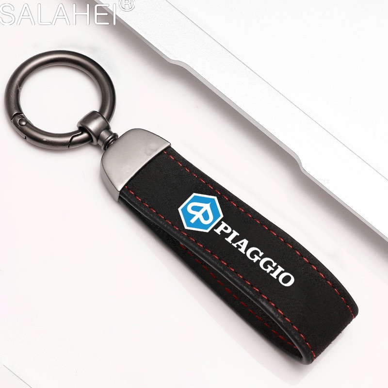 High-Grade Suede Motorcycle Keychain Holder Pendant Keyring For Piaggio ...