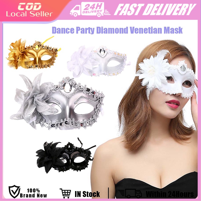 topeng masquerade party mask women Lady Big Flower Half Face For ...