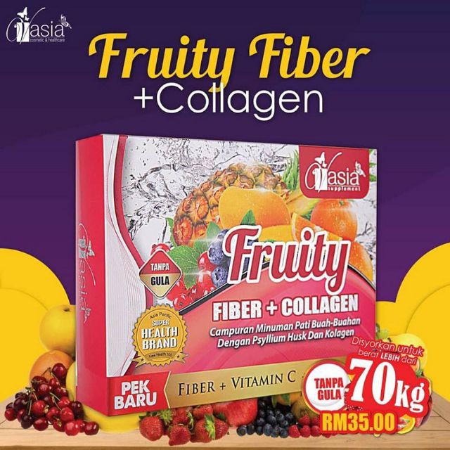 FRUITY FIBER + COLLAGEN VASIA no sugar | Shopee Malaysia