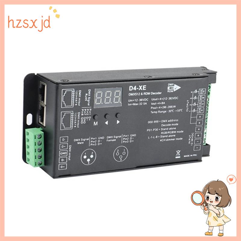 Decoder Controller Black 4CH D4-XE DMX Decoder Controller PWM Flicker ...