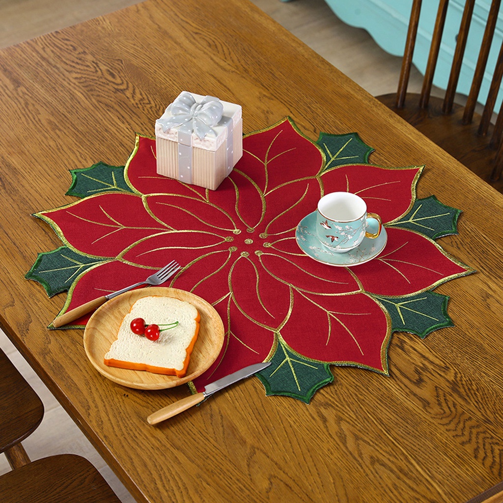 [CSS]Mat Decorations Table Cloth Christmas Supplies Lace Satin Meal ...