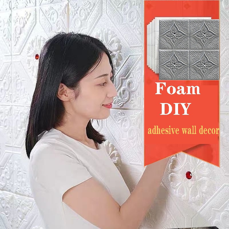 Popular ceiling foam wallpaper wall adhesive DIY wall stickers 3D ...