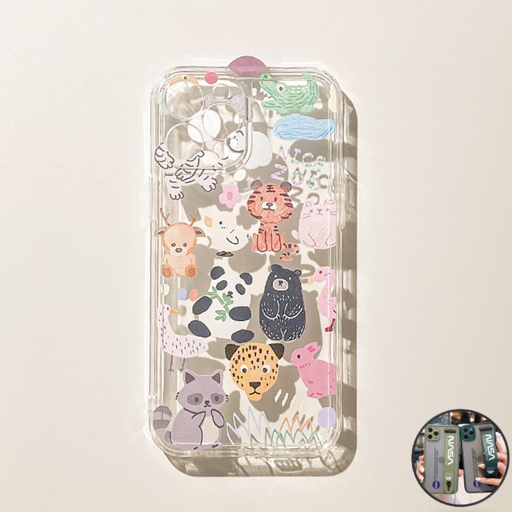 NC Clear Cute Lion Panda Iphone Case Compatible for IPhone 11 14 Pro ...