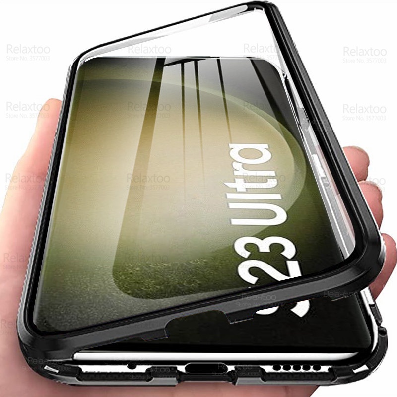 For Samsung Galaxy S23 Ultra Case 360° Magnetic Flip Double Sided ...