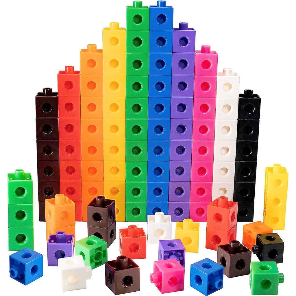 100 Pieces Connected Cube Set for Counting, Classification, STEM ...