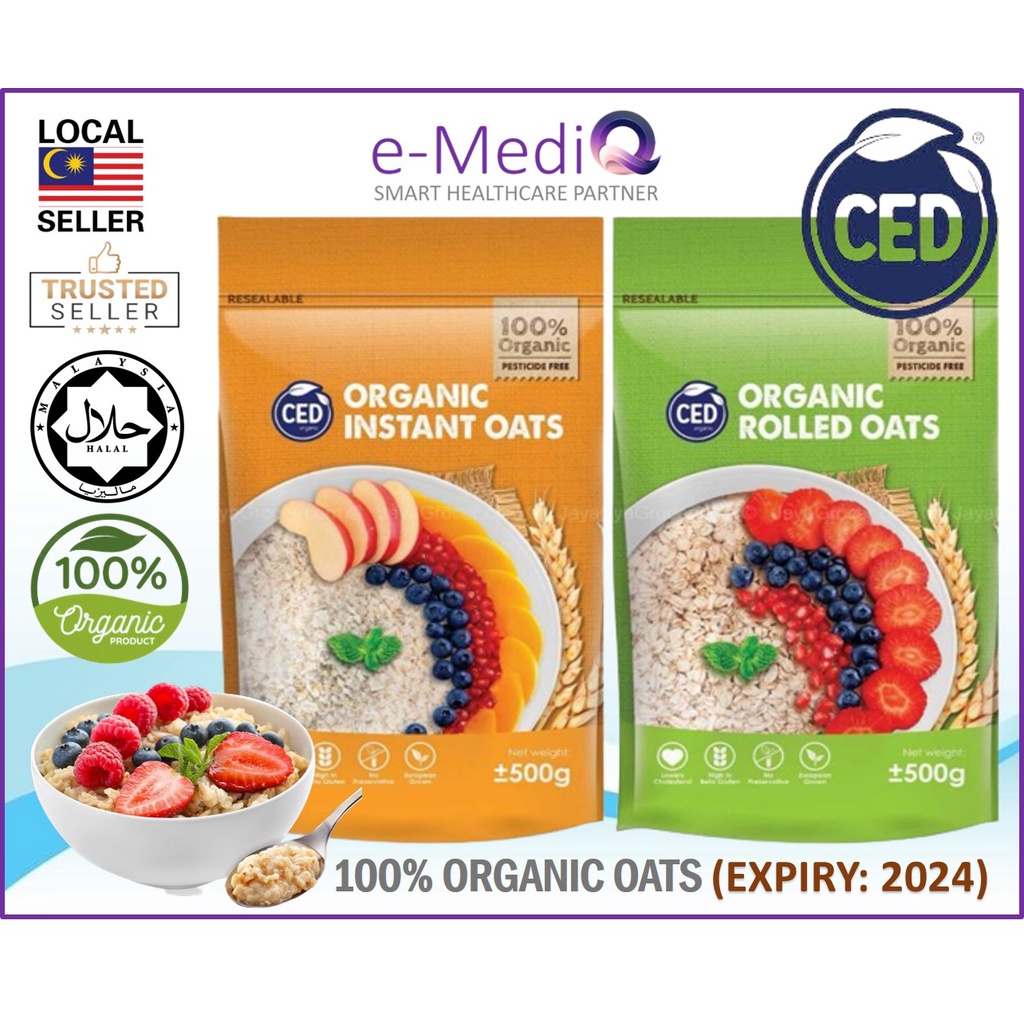 CED Organic (HALAL) Instant Oats / Rolled Oat 500G (European Grown ... CED Organic (HALAL) Instant Oats / Rolled Oat 500G (European Grown ...