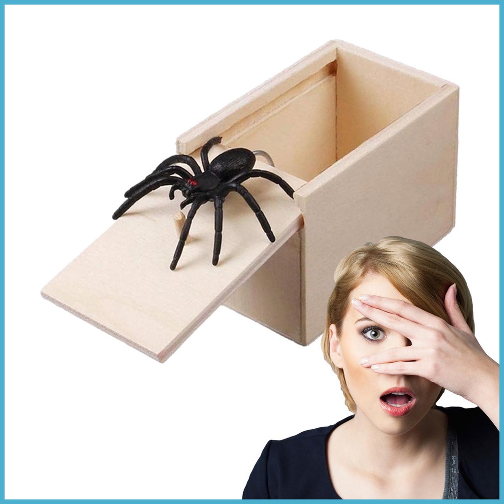 Rubber Spider Prank Box Rubber Spider with Wooden Box Surprise Prop ...