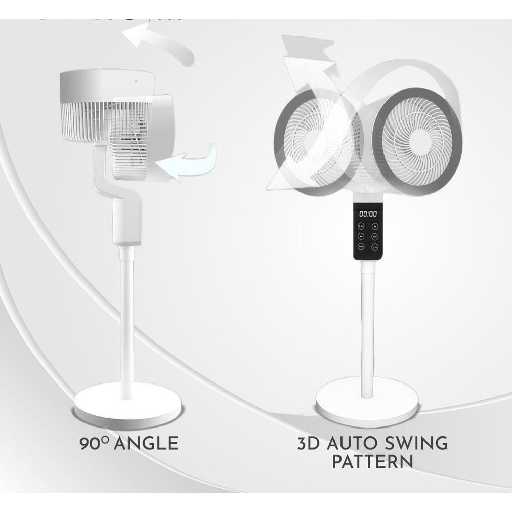 Circulation Stand Fan Electric Stand Fan 3D Wind Flow (Upgraded Model ...