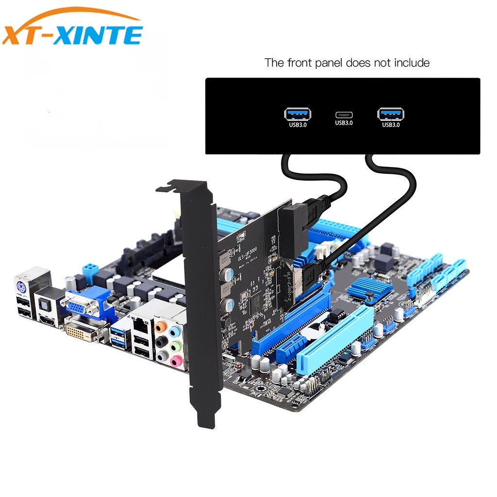 XT-XINTE PCI Express 3.0 X1 USB 3.0 4P/19Pin + TYPE-E Expansion Card ...