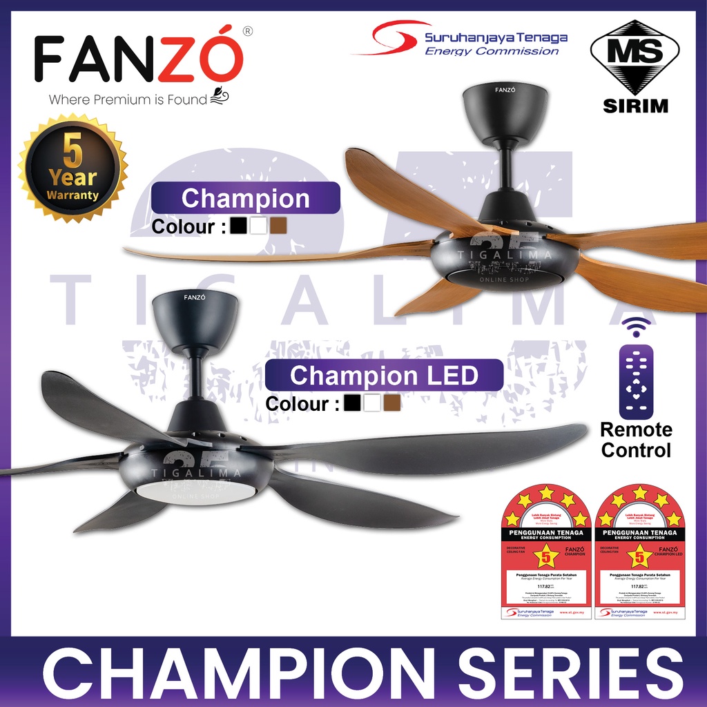 FANZÓ Fan FANZO CHAMPION 56" 5 Blades 7 Speed FANZO CHAMPION LED Fan DC ...