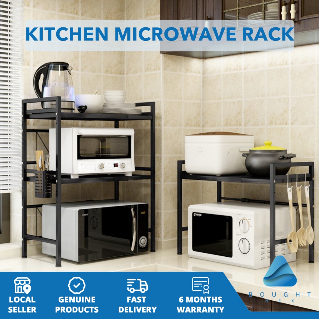 Kitchen Microwave Oven Storage Rack Oven Shelf Household One Layer Two ...