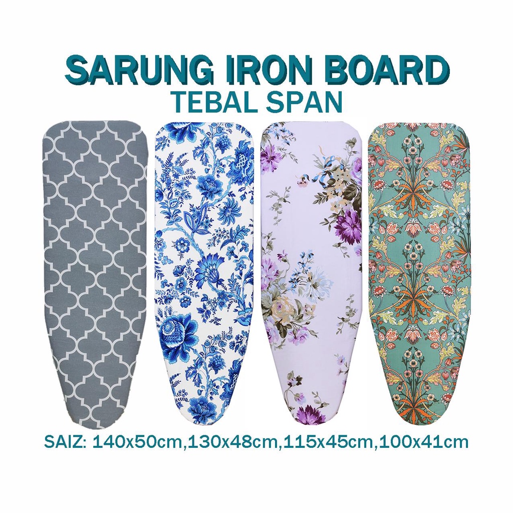Thick Ironing Board Cover with Sponge&Pad Reflect Heat Resist Sarung ...