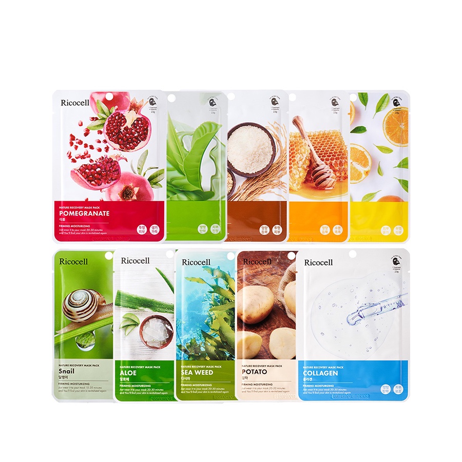 Ricocell Nature Recovery Mask Pack 23ml 10 types 1 pcs | Shopee Malaysia
