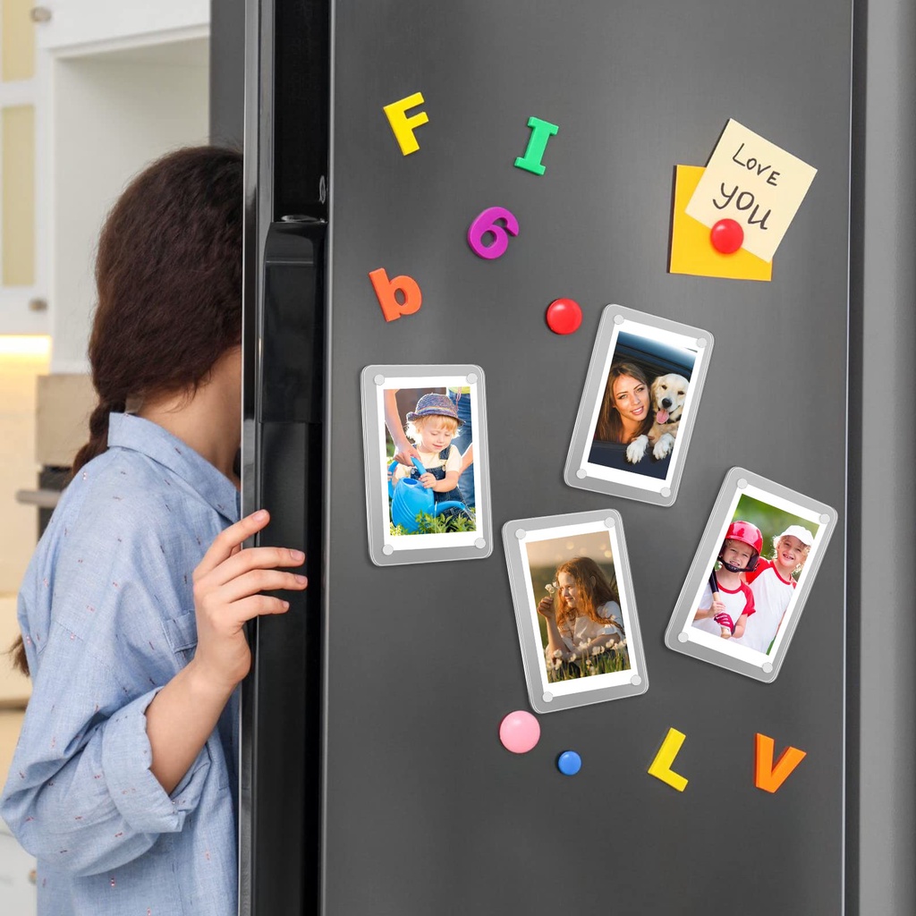 Acrylic Refrigerator Magnet Picture Frame Double Sided Fridge Magnetic ...