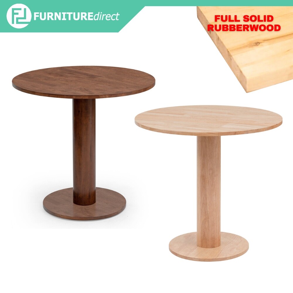 Furniture Direct LETA Full Solid Wood D80cm Round Table Meja makan meja ...