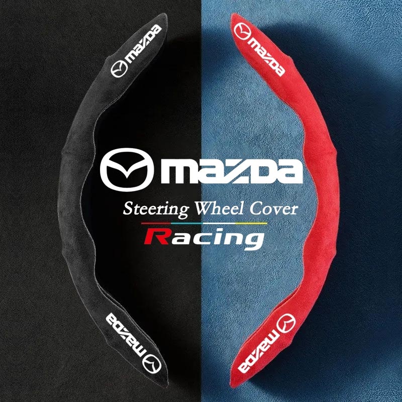 Mazda Car Steering Wheel Cover Suede Leather Anti Slip Sweat Absorption ...