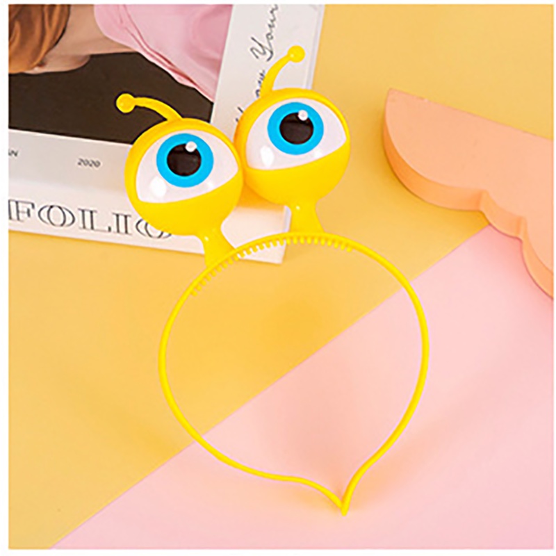 Halloween Glowing Devil Horn Headwear Flash Eyeball Headband LED Hair ...