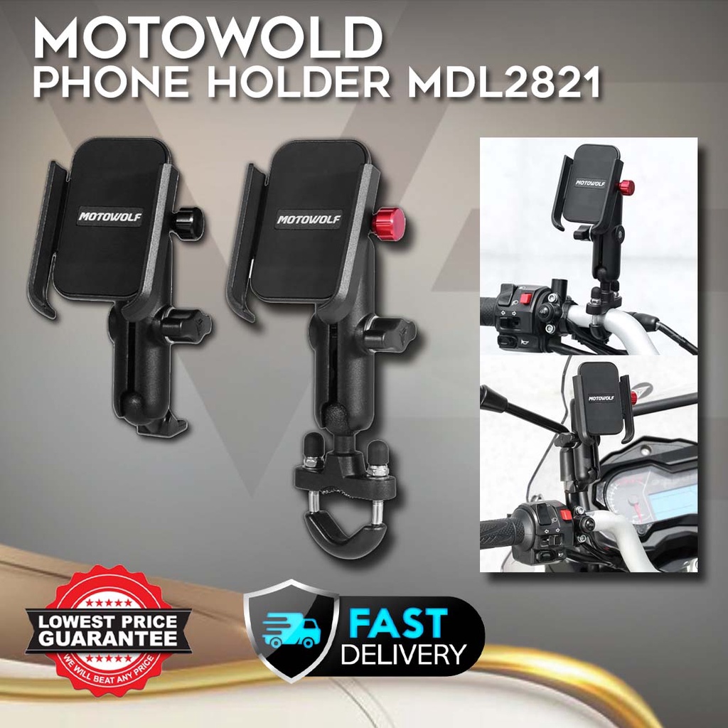 MOTOWOLF Phone Holder V2 MDL2821 Motorcycle Handphone Holder Aluminium ...