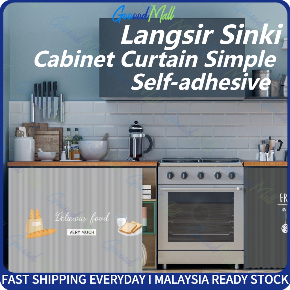 Ins Simple Langsir Sinki Table Top Custommade Simple Cabinet Curtain ...
