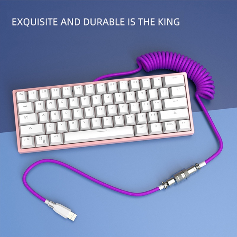 Custom Make Single Sleeved PET Mechanical Keyboard Coiled USB to Type C ...