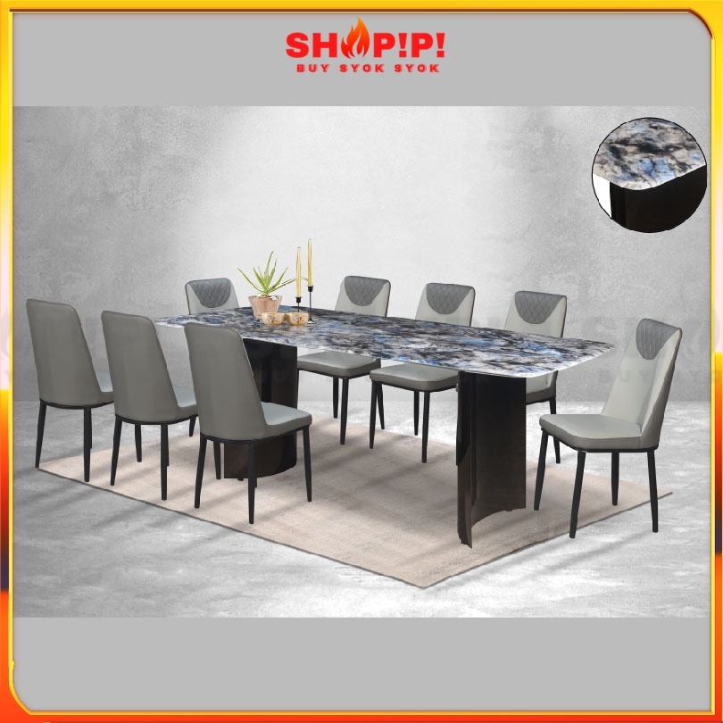 SHOPIPI Natural Crystal Modern Style Dining Table/ Ceramic Meja Makan ...