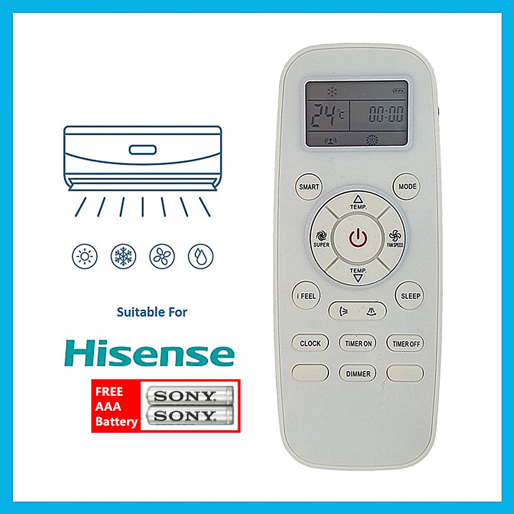 Hisense Air Conditioner Remote Control AIRCOND DG11L1-02 Replacement ...
