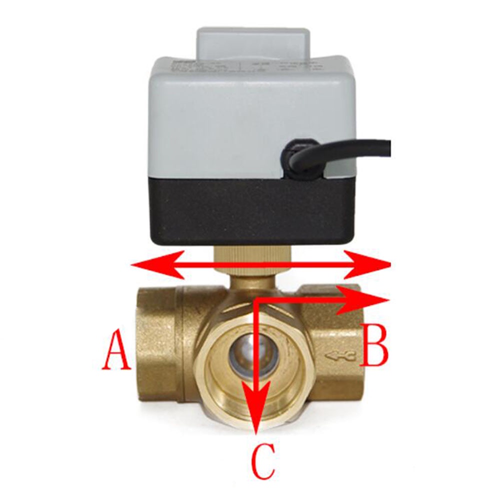 Brass Motorized Ball Valve 3 Wire Two Control Electric Actuator Ac220v