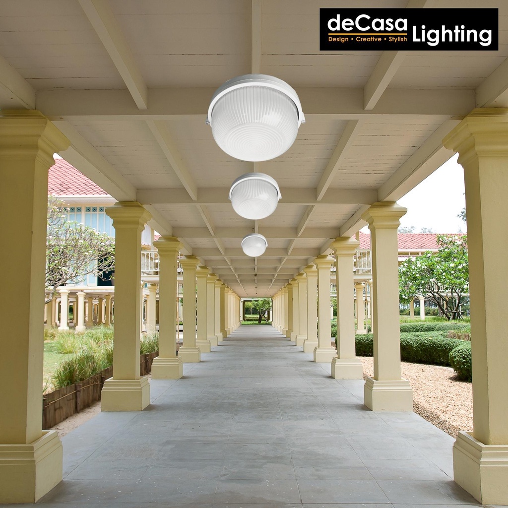 Decasa Lighting White Outdoor Bulk head Ceiling Lights Garden Wall ...
