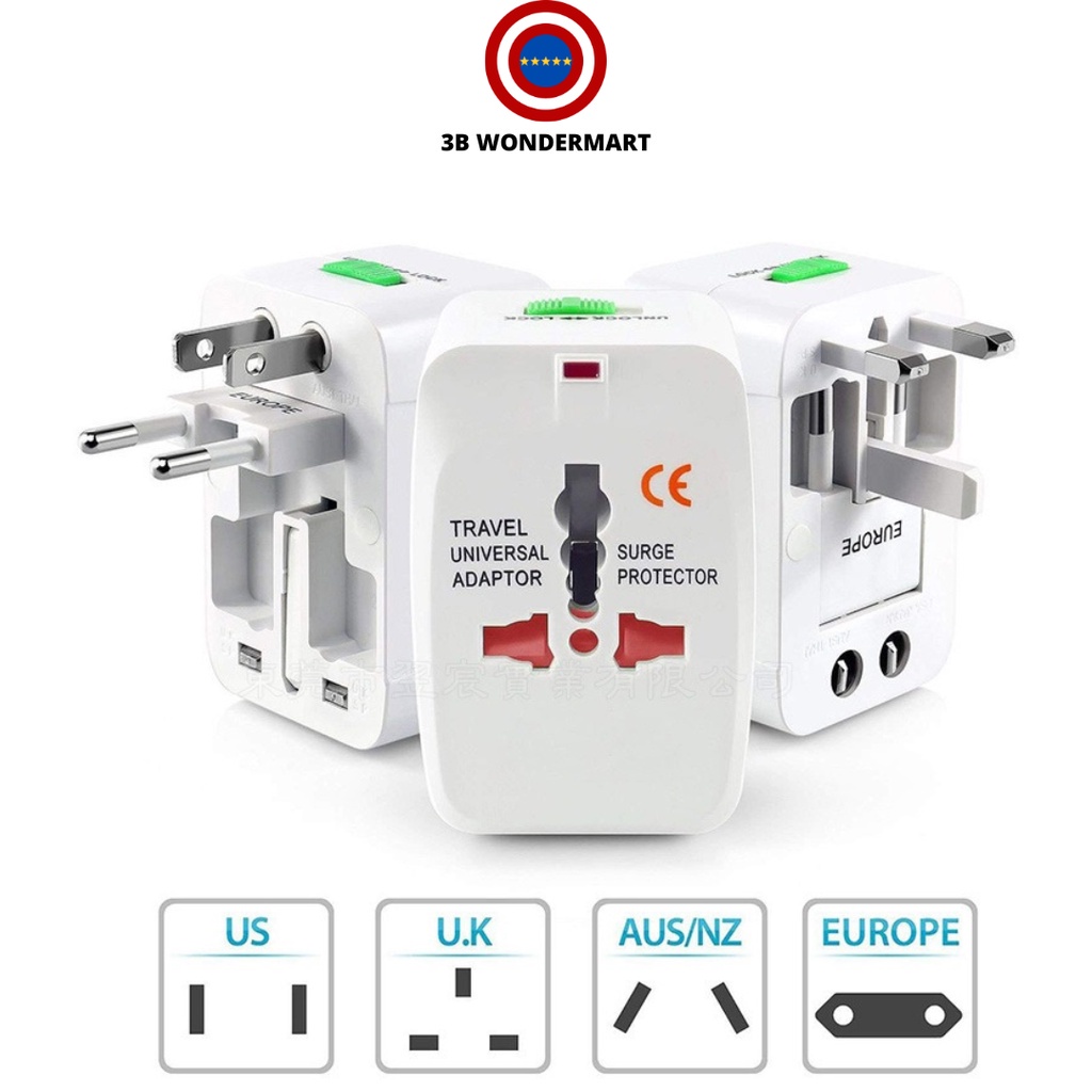 All In One Universal Multipurpose Travel Charger Adapter Plug Global AC ...