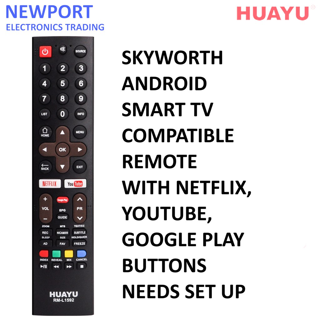 Huayu RM-L1592 Skyworth Android Smart TV Compatible Remote Control | Shopee Malaysia