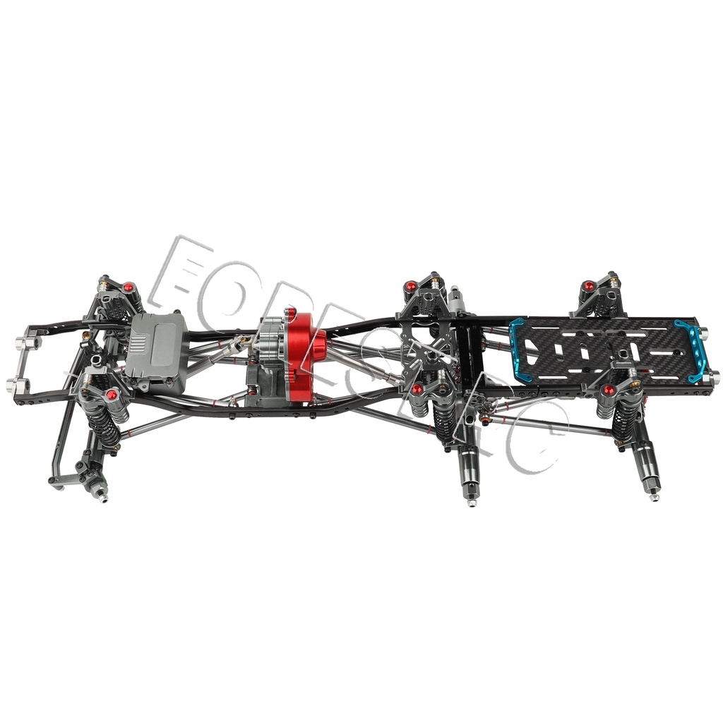 450mm Wheelbase 6x6 Chassis Frame Set with Transmission Front Middle Rear Complete Axle for 1/10 ...