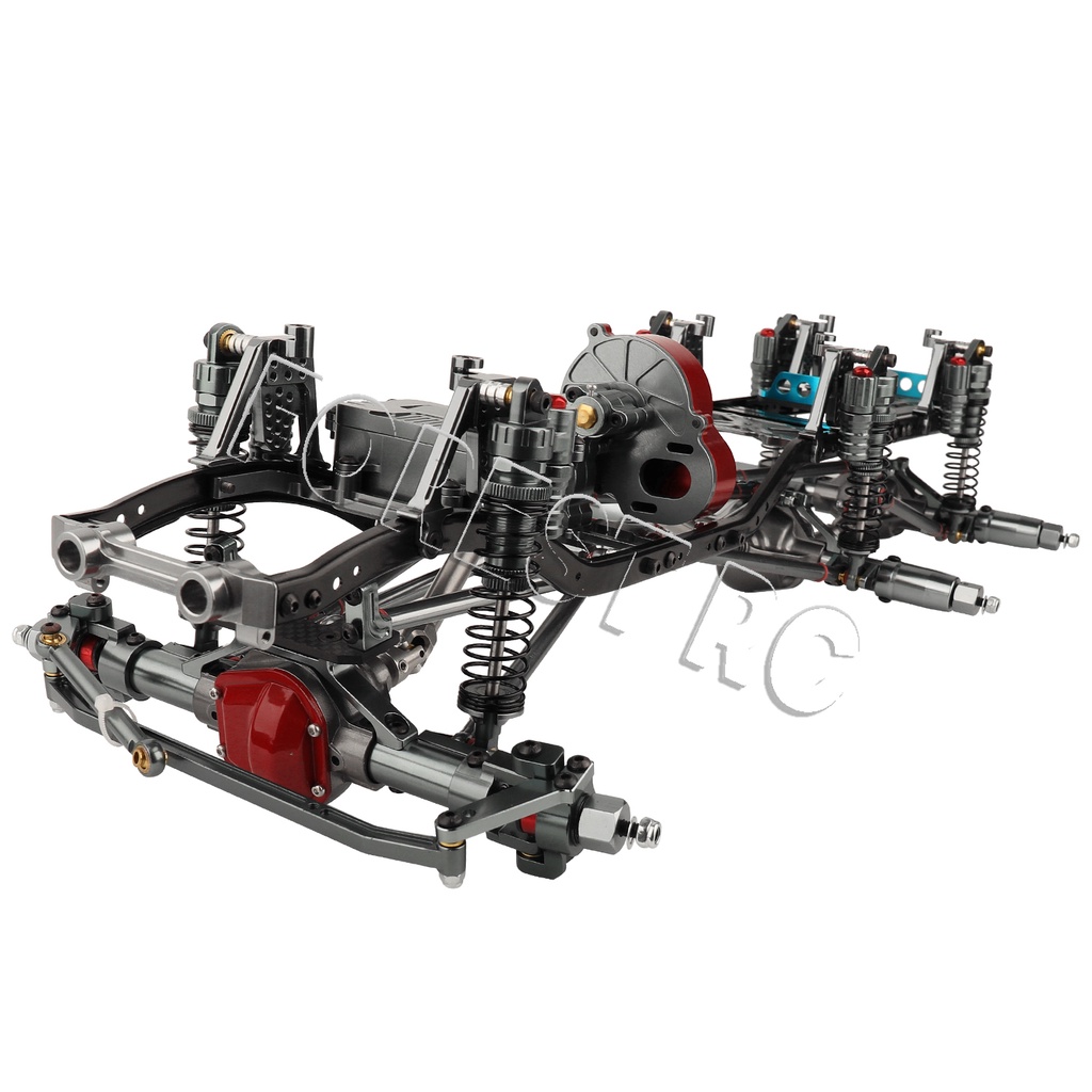 450mm Wheelbase 6x6 Chassis Frame Set with Transmission Front Middle Rear Complete Axle for 1/10 ...