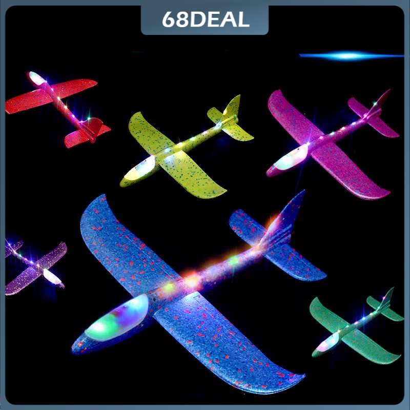 [Johor Stock]LED Airplane Aeroplane Toy Light Foam Outdoor Throwing ...