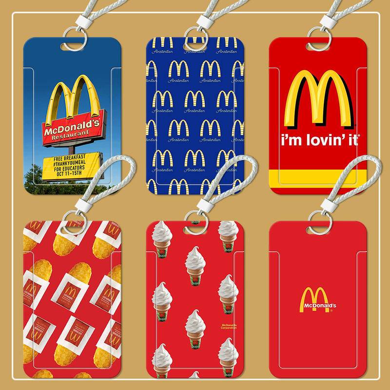 Original McDonald's series ID pass card cover with lanyard cute student ...