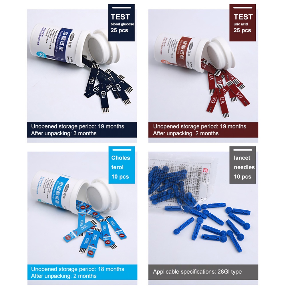 Cofoe Cholesterol Test Strips&Uric acid Test Strips&Blood glucose Test ...