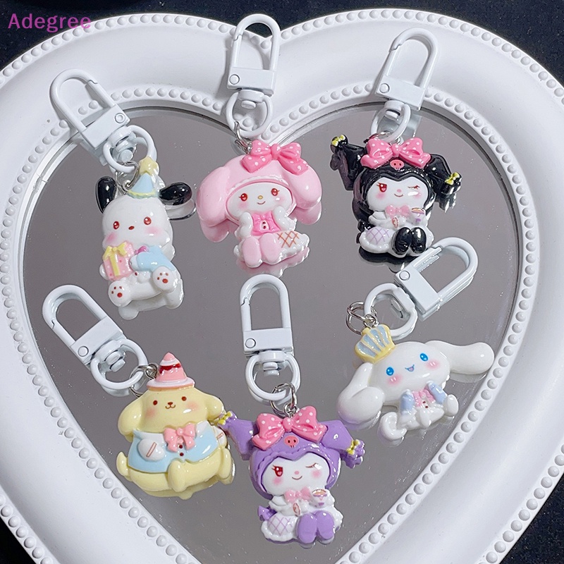 Adegree Sanrio Anime Resin Keychain Cartoon Cinnamon Dog Kuromi Melody ...