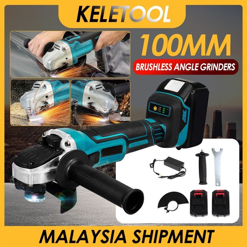 588v Cordless Angle Grinder Battery Powered Rechargeable Electric Speed ...