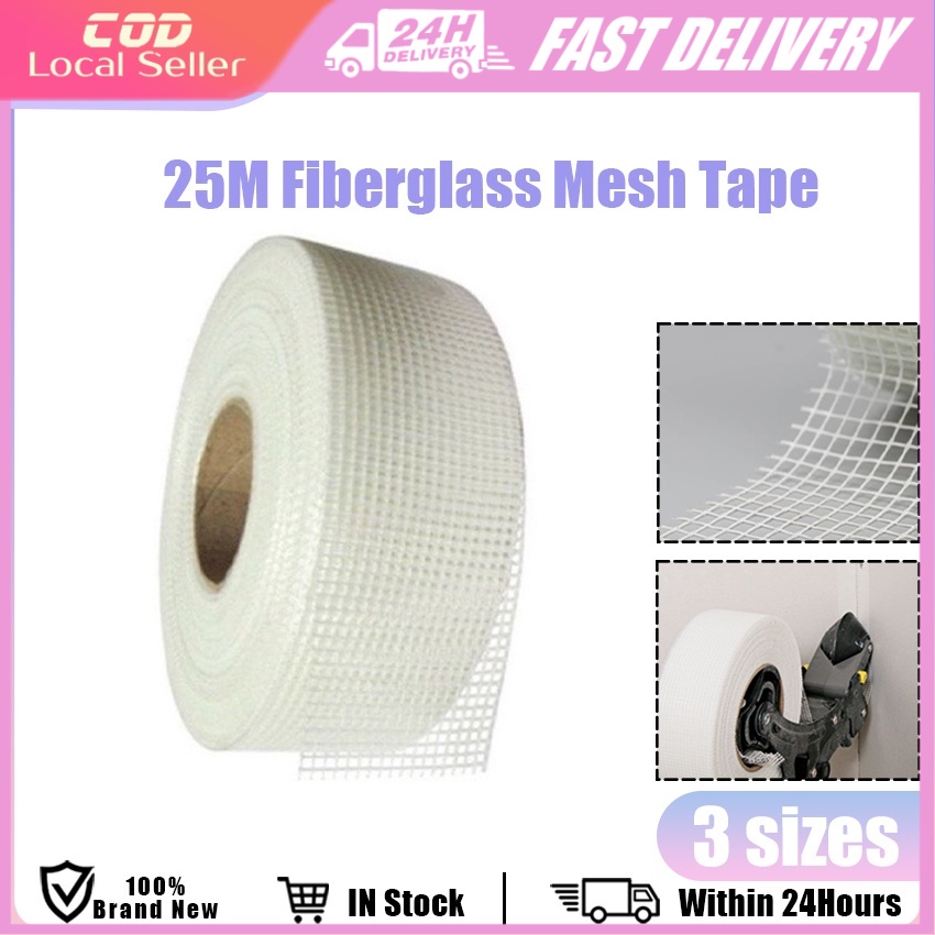 25Meters TAPE Fiber Glass Self adhesive MESH TAPE | Shopee Malaysia