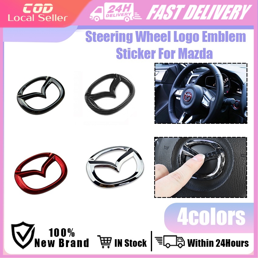 Mazda Emblem Car Auto Steering Wheel logo Badge Sticker Decal ...
