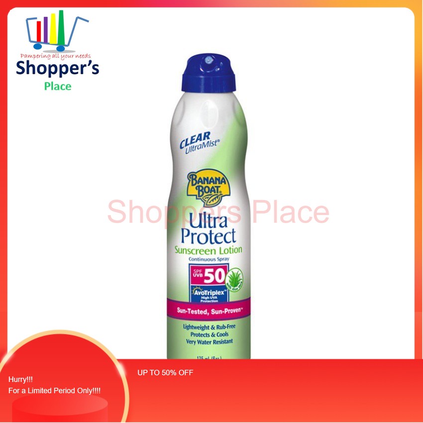 Banana Boat Ultra Protect Clear Ultra Mist Spray SPF50PA+++ 170g ...