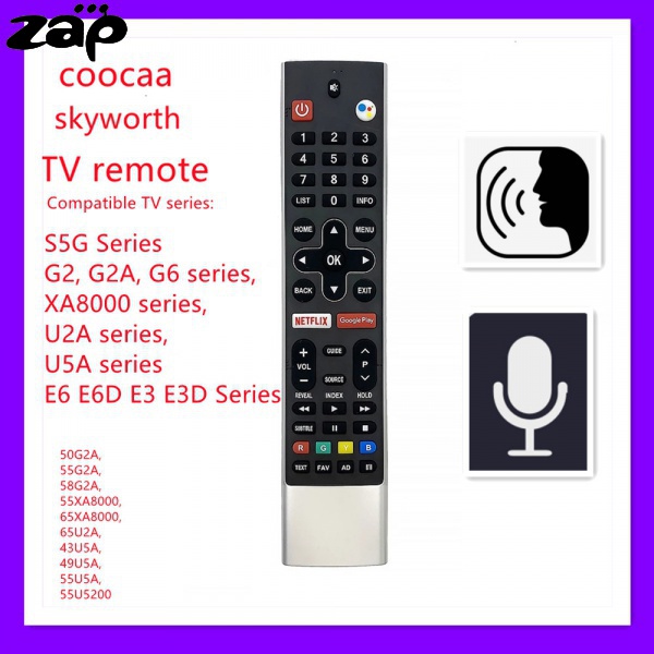 New Original Voice Remote Control For Skyworth Coocaa Android TV 58G2A ...