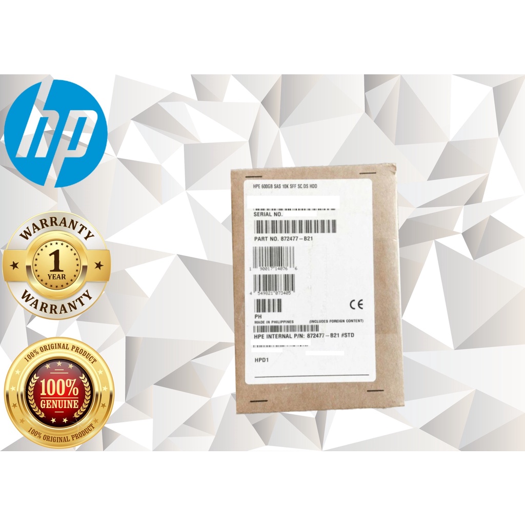 HPE 600GB 12G SAS 10K SFF SC DS HDD (872477-B21 / 872736-001 / 876938 ...