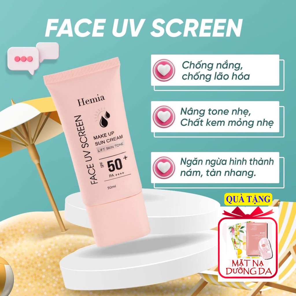 (Express) Hemia Face Sunscreen (Korea) Make Up Sun Cream Spf 50+/Pa++ ...