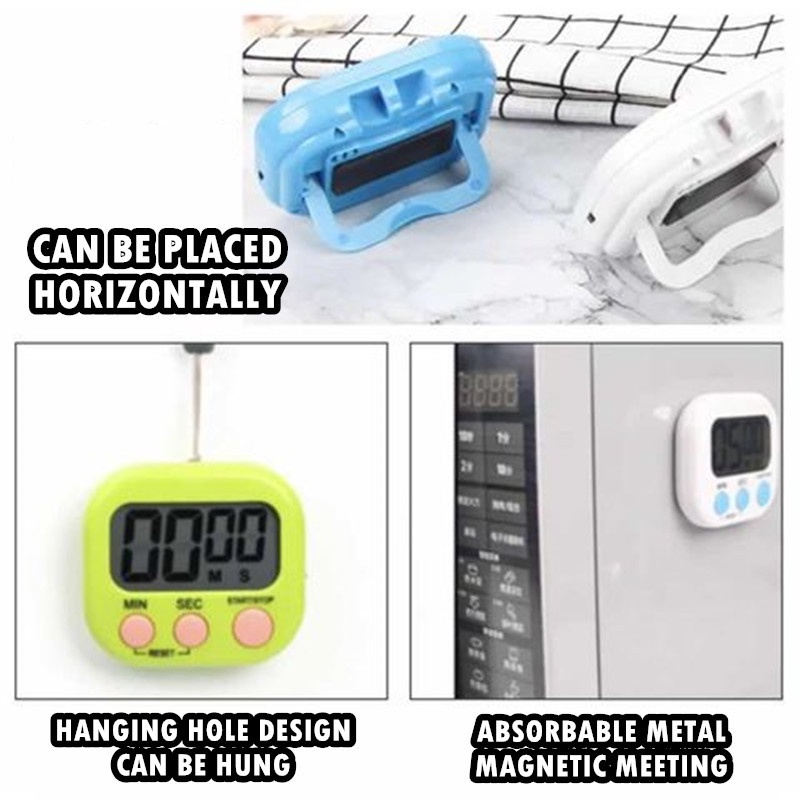 LCD Digital Kitchen Timer Cooking Baking Oven Timer Loud Alarm Clock ...